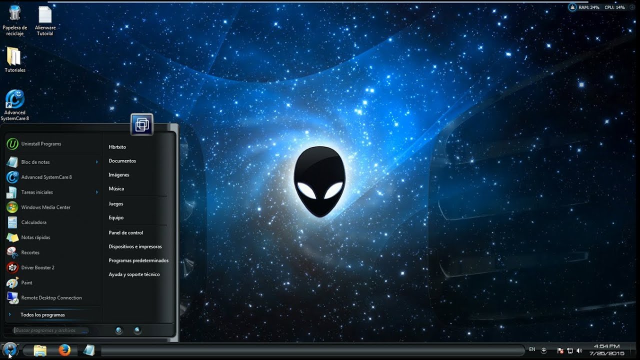 Tema de AlienWare para Windows 7, 8 , 8.1 super Facil - YouTube
