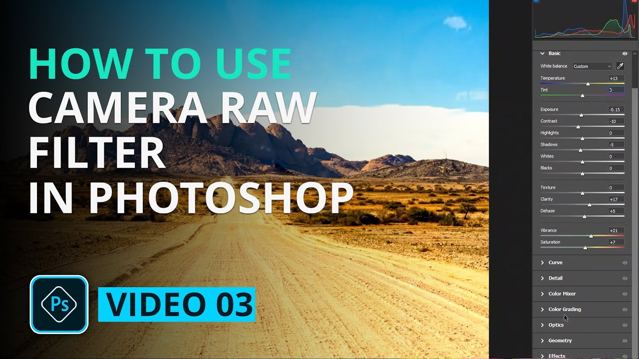 How to use Camera Raw Filter | Adobe Photoshop CC Training - YouTube