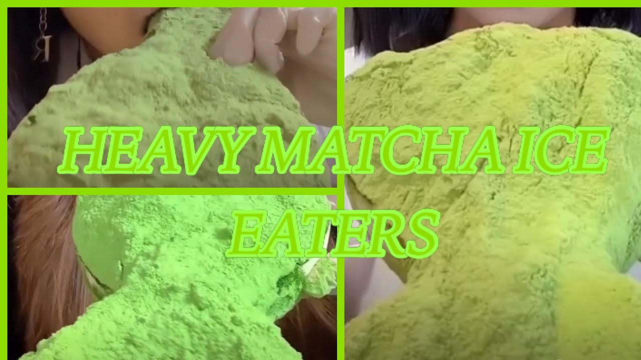 HEAVY MATCHA POWDER ON MERMAID TAIL SHAPED ICE - YouTube