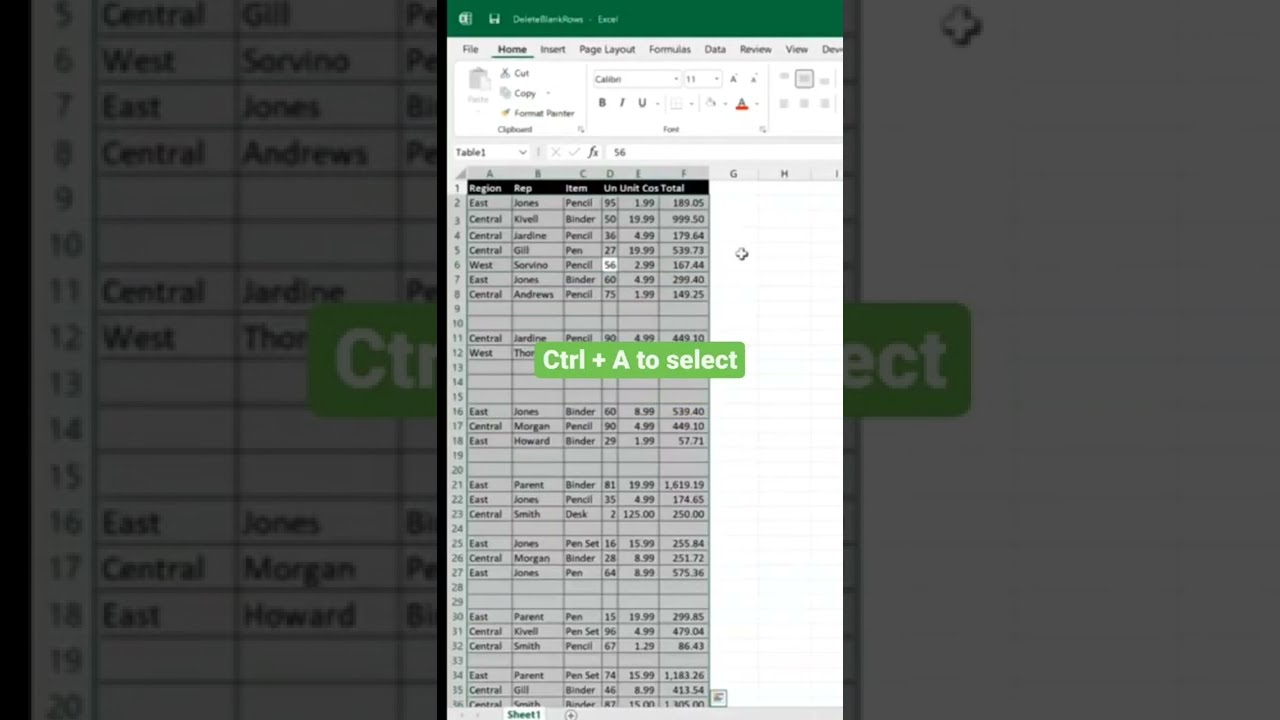 Delete Blank Rows In Seconds In Excel YouTube Delete Blank Rows In Seconds In Excel YouTube