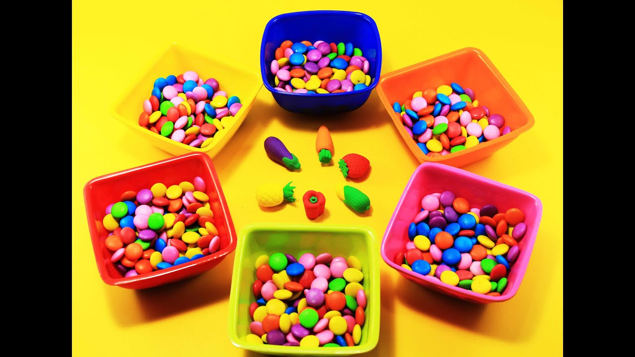 Learn Colors Make w_ Rainbow Colors Candy and Vegetables & Fruits for ...