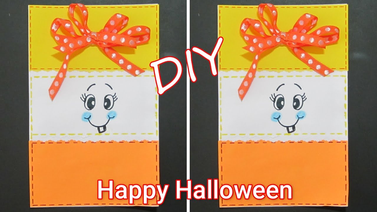How to make a Halloween Candy Corn Card 🧛‍♂️🎃 / DIY Candy Corn Card ...