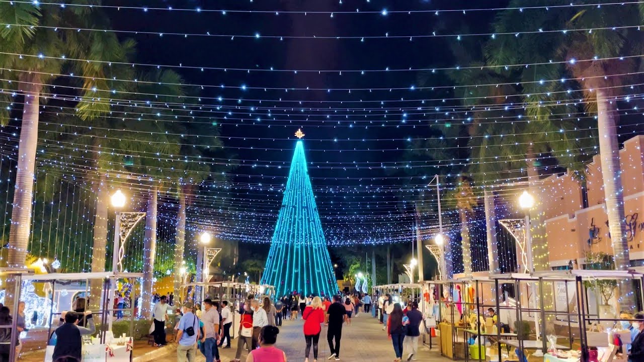 Navidad 2021 en Mérida Yucatán, caminata Paseo de Montejo - YouTube