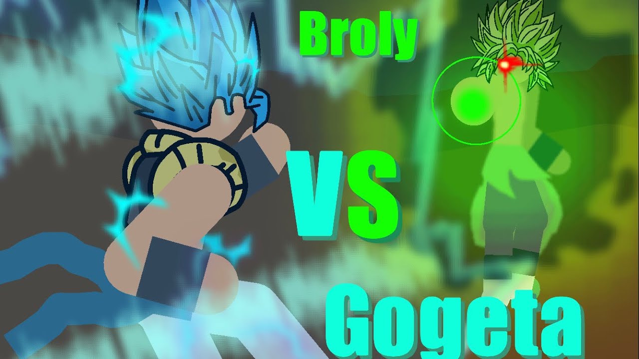 Gogeta’s Kamehameha| Gogeta vs Broly stick nodes anime fight - YouTube