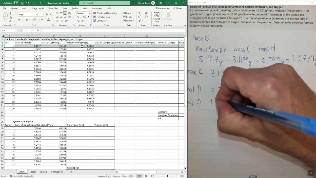 Experiment 6 Online Stoichiometry Practice - YouTube
