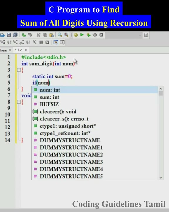 C Program To Find Sum Of All Digits Using Recursion C Programming