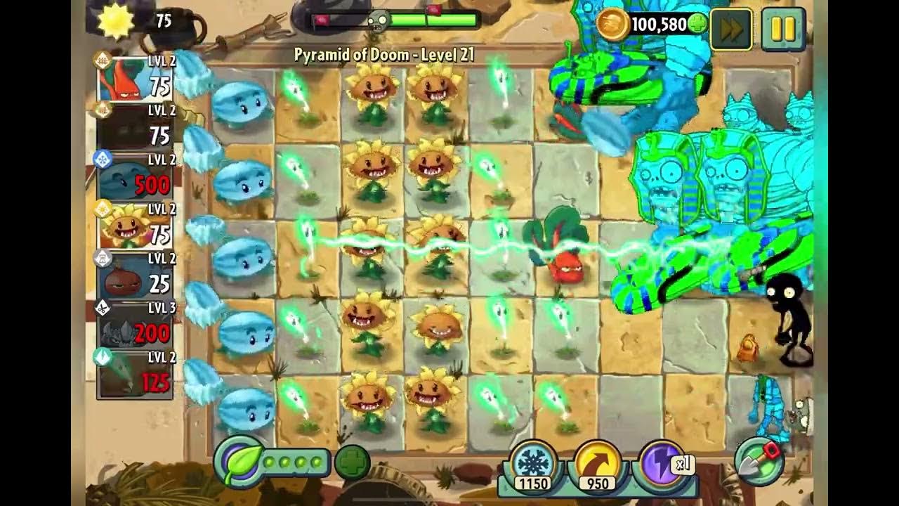 PvZ2 Pyramid of Doom level 20-23 by iPad Air 4 #plantsvszombies2 - YouTube