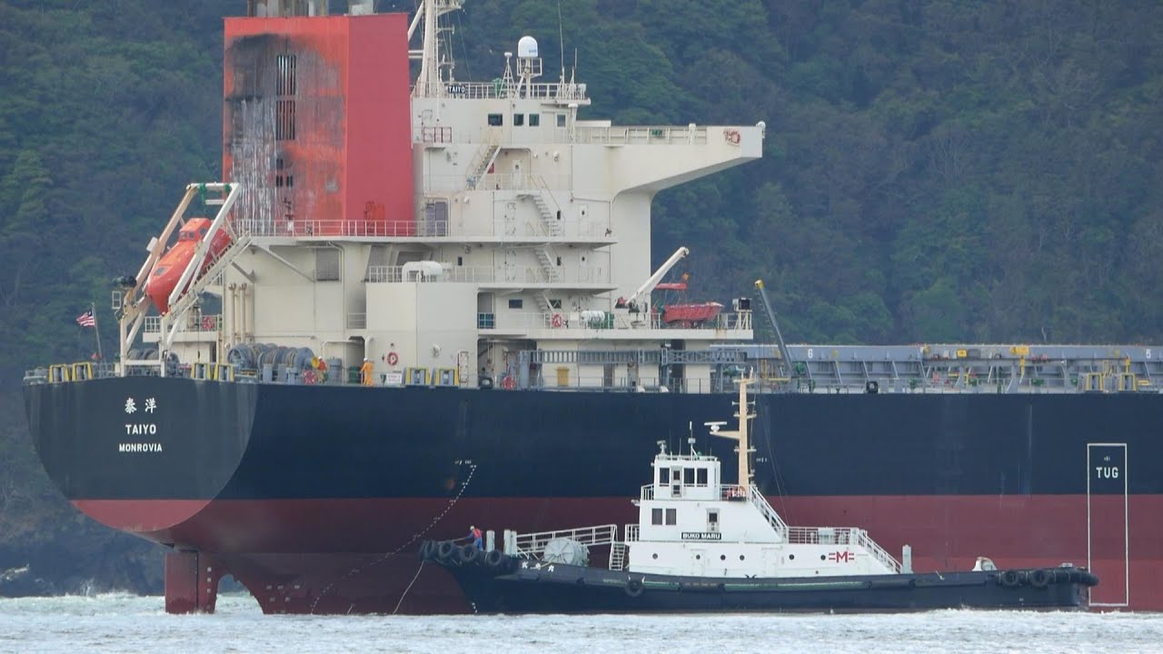 Bulk carrier Ship TAIYO 泰洋 関西電力 舞鶴発電所 ばら積み運搬船 Power plant 貨物船 出船 関電 ...