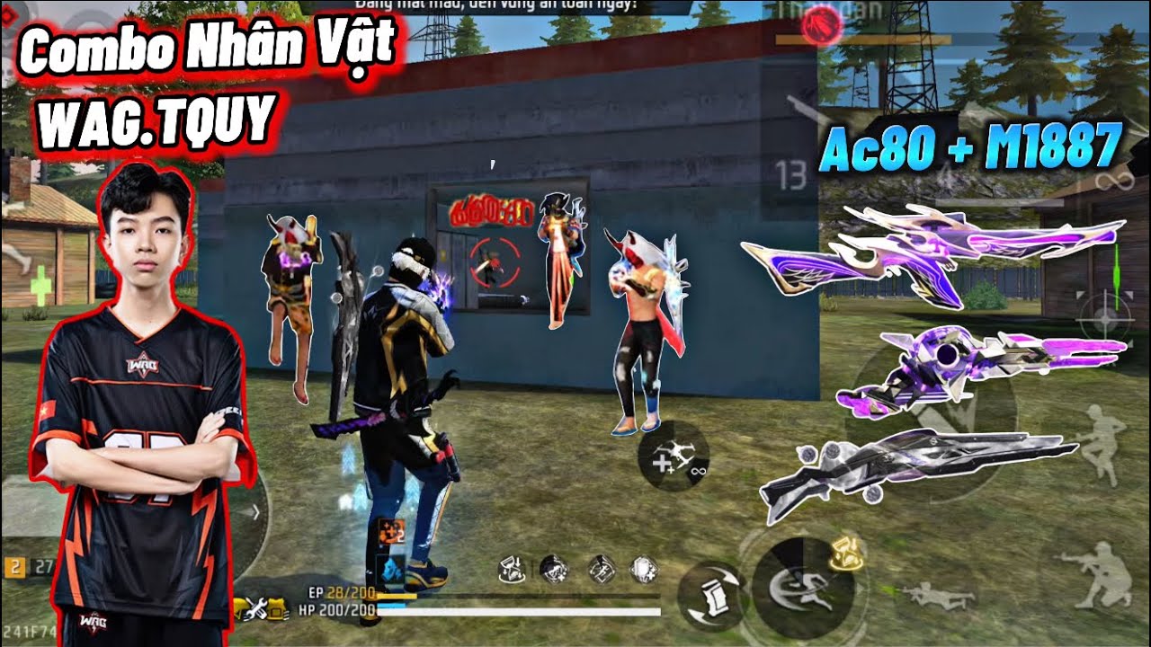 [Free Fire] Thử Dùng Combo Nv “Tuyển Thủ WAG.TQuy” Combo Cực Kì Trâu Bò ...