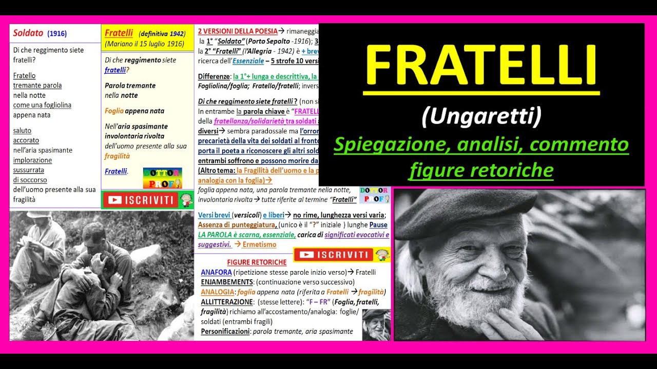 Fratelli - (Ungaretti) spiegazione, analisi e commento semplice ...