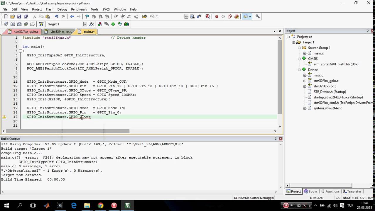 #10 button ekleme GPIO Configuration STM32F4 Discovery - YouTube