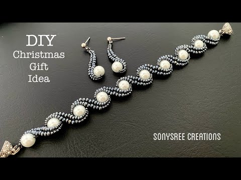 DIY Christmas gift idea || DIY pearl beaded bracelet