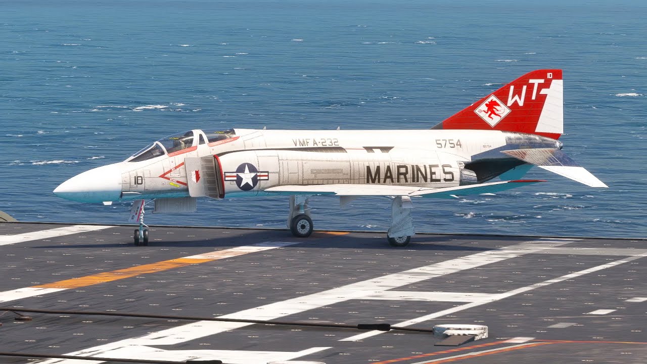 Amazing Pilot Skills! F4 Phantom US Marines Takes Off From Aircraft ...