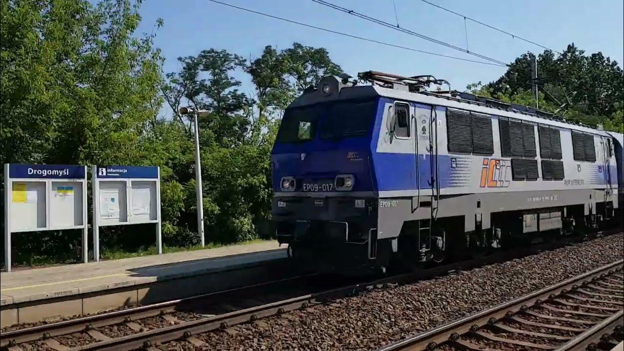 EP09 IC POLONIA pociąg relacji Warszawa Wschodnia-Wien Hbf przelot przez Drogomyśl - YouTube