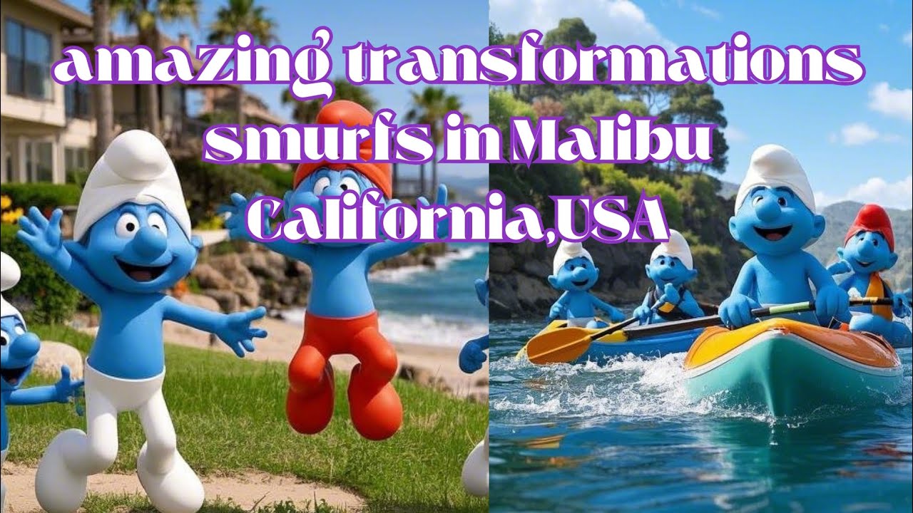 Amazing transformations smurfs in Malibu,California,USA - YouTube