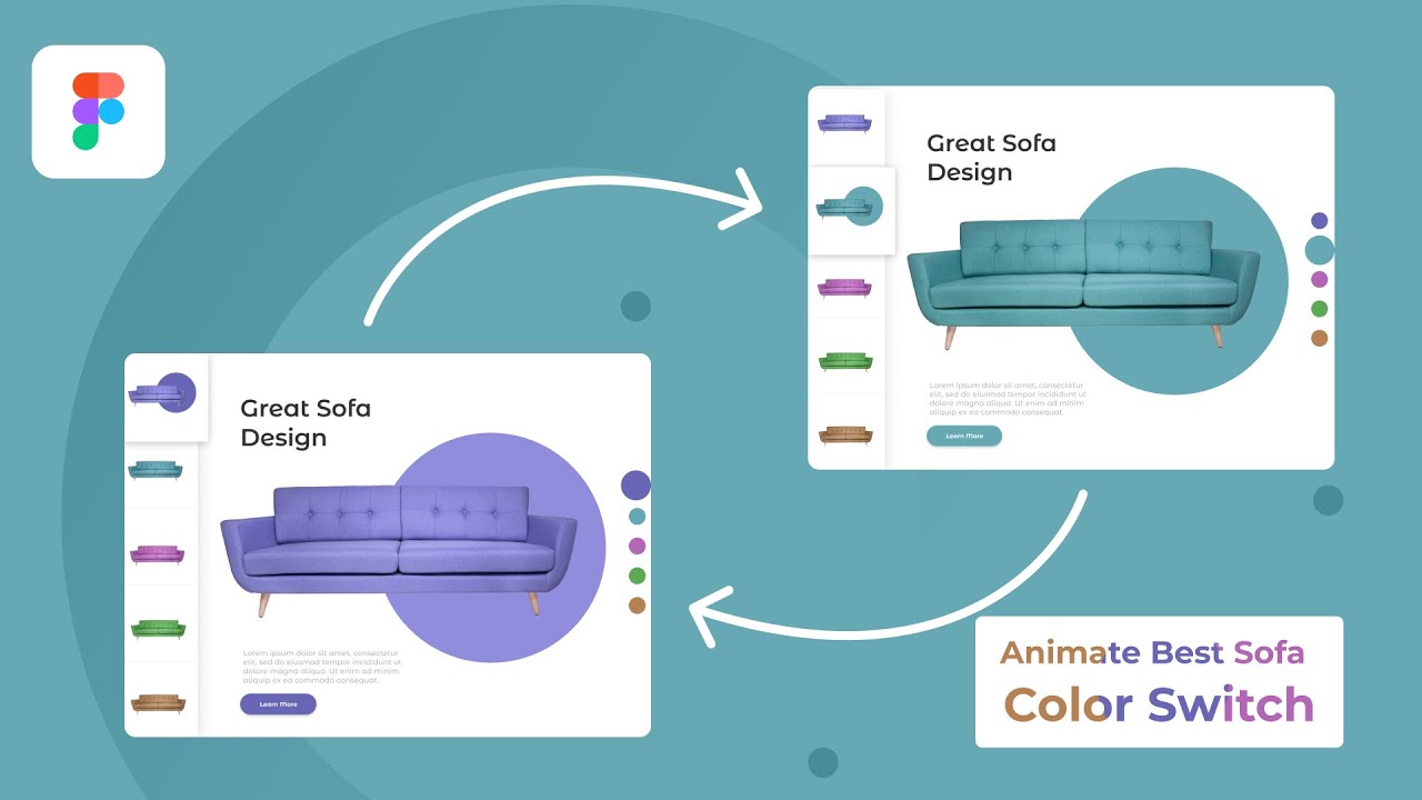 Animate sofa color change of real products figma tutorial - YouTube