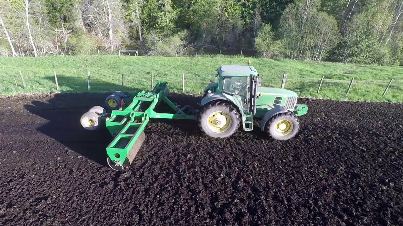 Rolling Soft Peat Soil Prior to Seeding || Custom Rollers ...