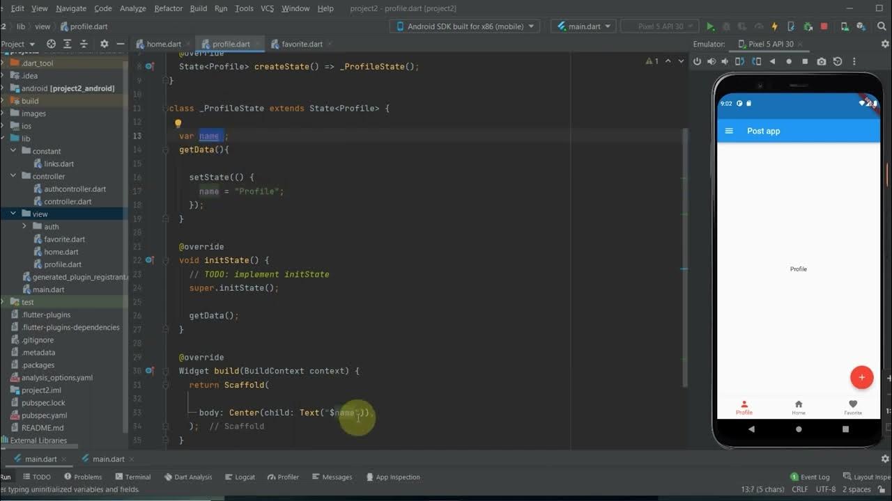 شرح يوضح كيف يعمل (initstate) flutter - YouTube