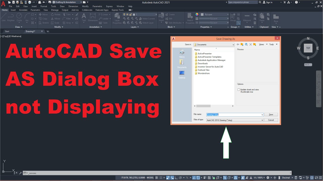 File Save As Open New Dialog Box Missing In Autocad Ii Filedia Command Ii Autocad Tutorial