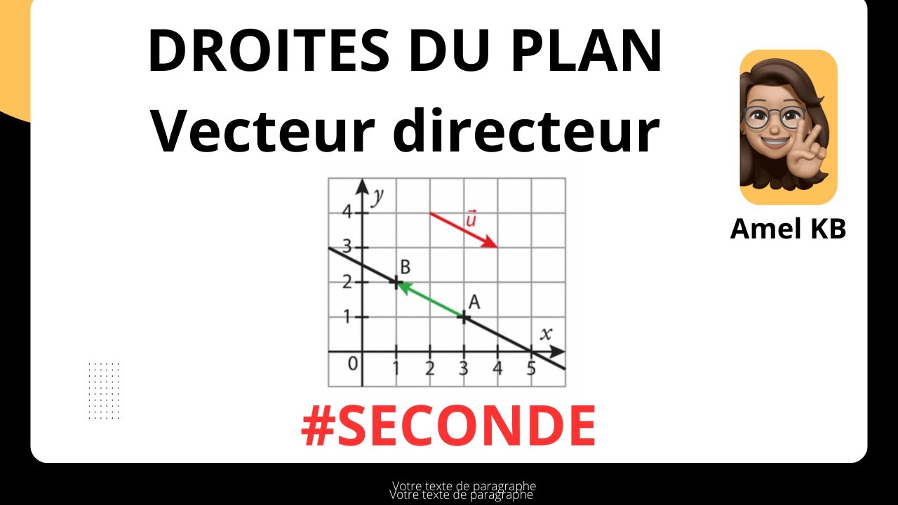 Vecteur directeur d'une droite définition - YouTube