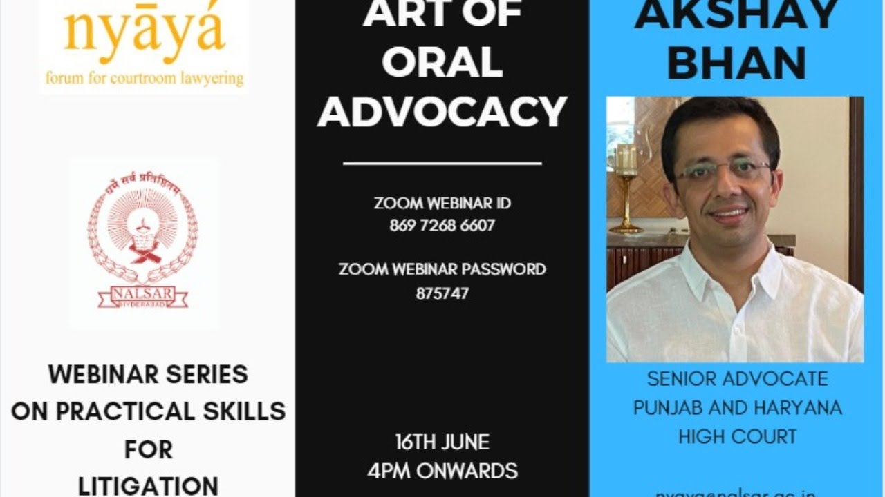 Art of Oral Advocacy | Mr. Akshay Bhan | Nyaya Forum - YouTube