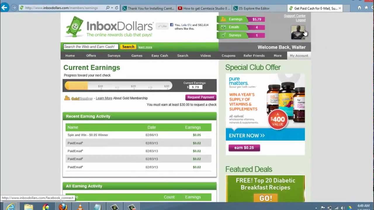 Inboxdollars Tutorial Pt 3 on How to do paid Surverys. - YouTube