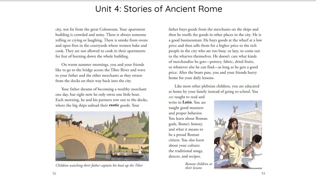 Unit 4 Chapter 6 Daily Roman Life in the City Pt 1CKLA 3RD GRADE - YouTube