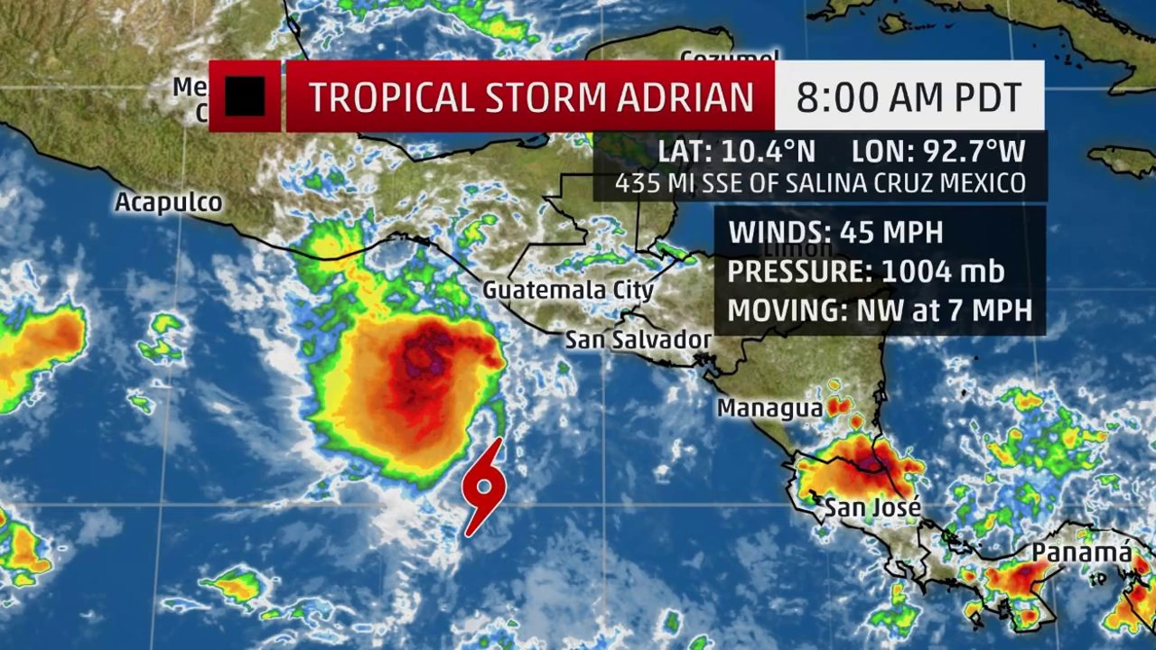 Tropical Storm Adrian a Record-Early Eastern Pacific Storm - YouTube