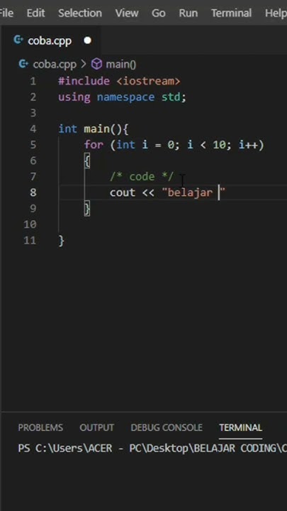 perulangan for pada pemrograman C++ | #cpp #shorts - YouTube