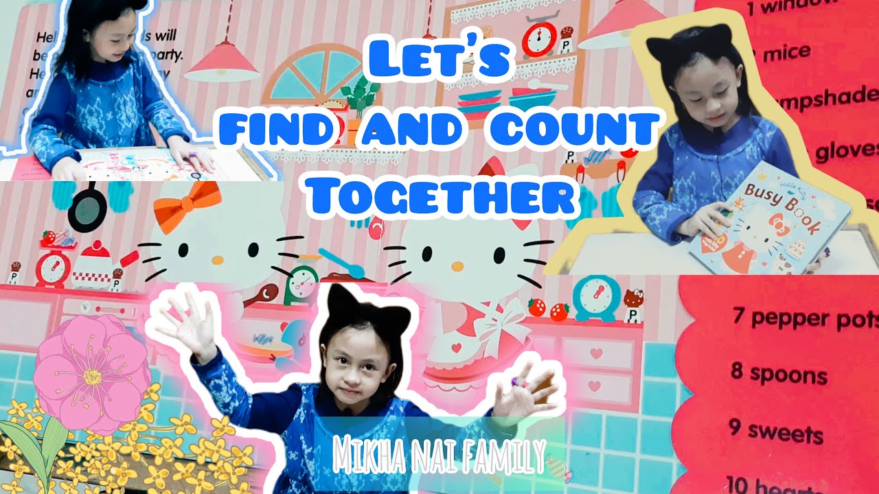 LEARN TO COUNT IN ENGLISH | HELLO KITTY BUSY BOOK | LET'S FIND&COUNT ...