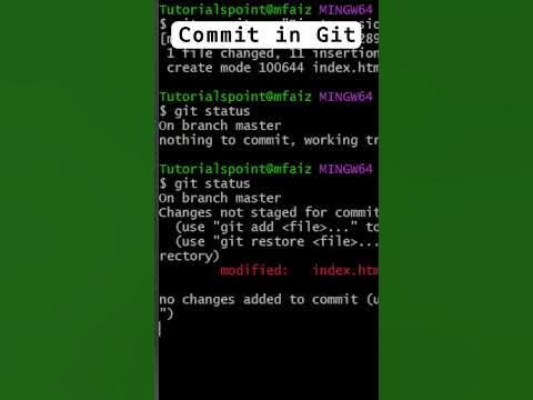 Commit in Git | Part 1 | Git Commands #shorts #git - YouTube