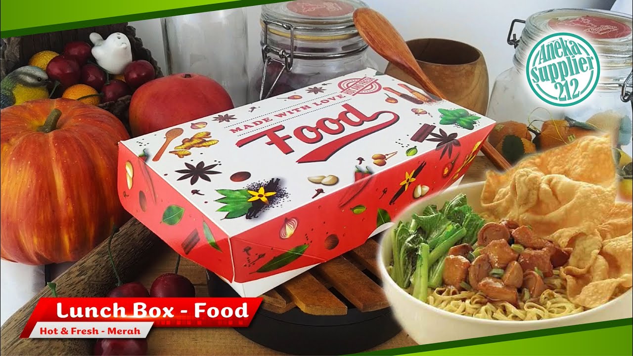 PAPER LUNCH BOX - Design Exclusive " FOOD MERAH " - YouTube