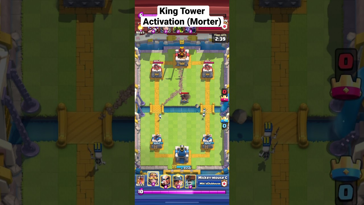 [Clash Royale] King Tower Activation (Morter) 😱#shorts - YouTube