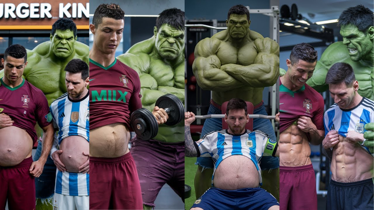 The Incredible Hulk Trains Messi & Ronaldo - YouTube