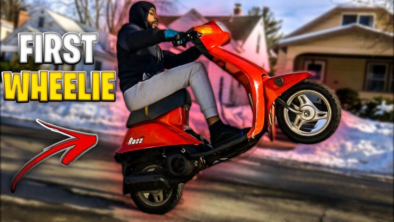 FIRST TIME WHEELIES ON THE YAMAHA RIVA RAZZ 2 STROKE! | JUSTDOITTRAY ...
