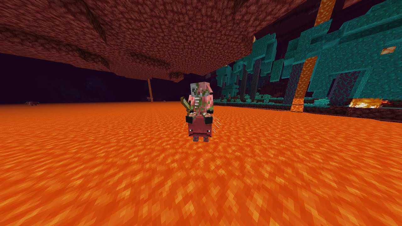 Zombified Piglin Riding on a Strider - YouTube