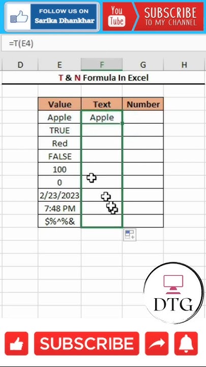 N and T Formula #short #msexcel #excel #exceltips #exceltutorial #microsoftexcel #developer # ...
