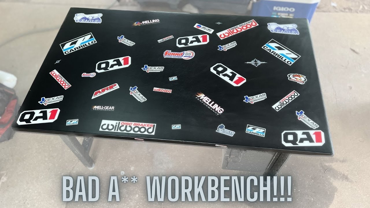 I Transformed my Basic WorkBench Using STICKERS & EPOXY!!!!!! - YouTube