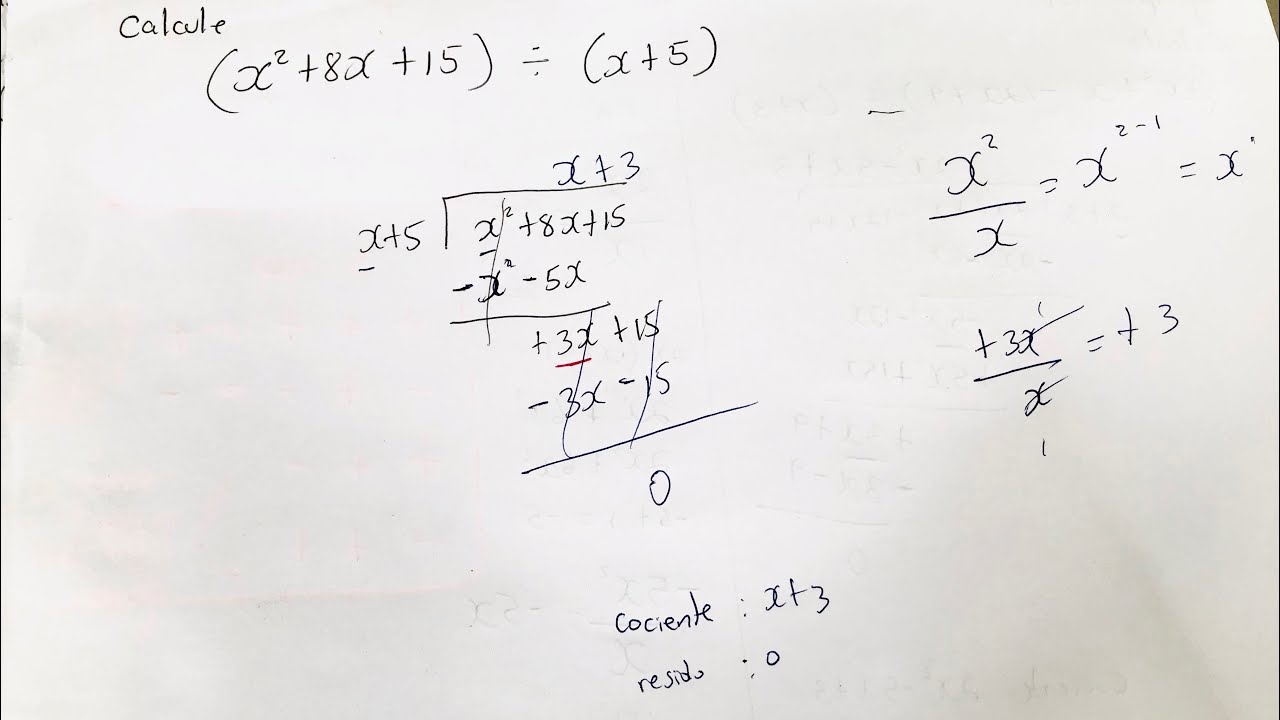 División de polinomios con residuo 0 - YouTube