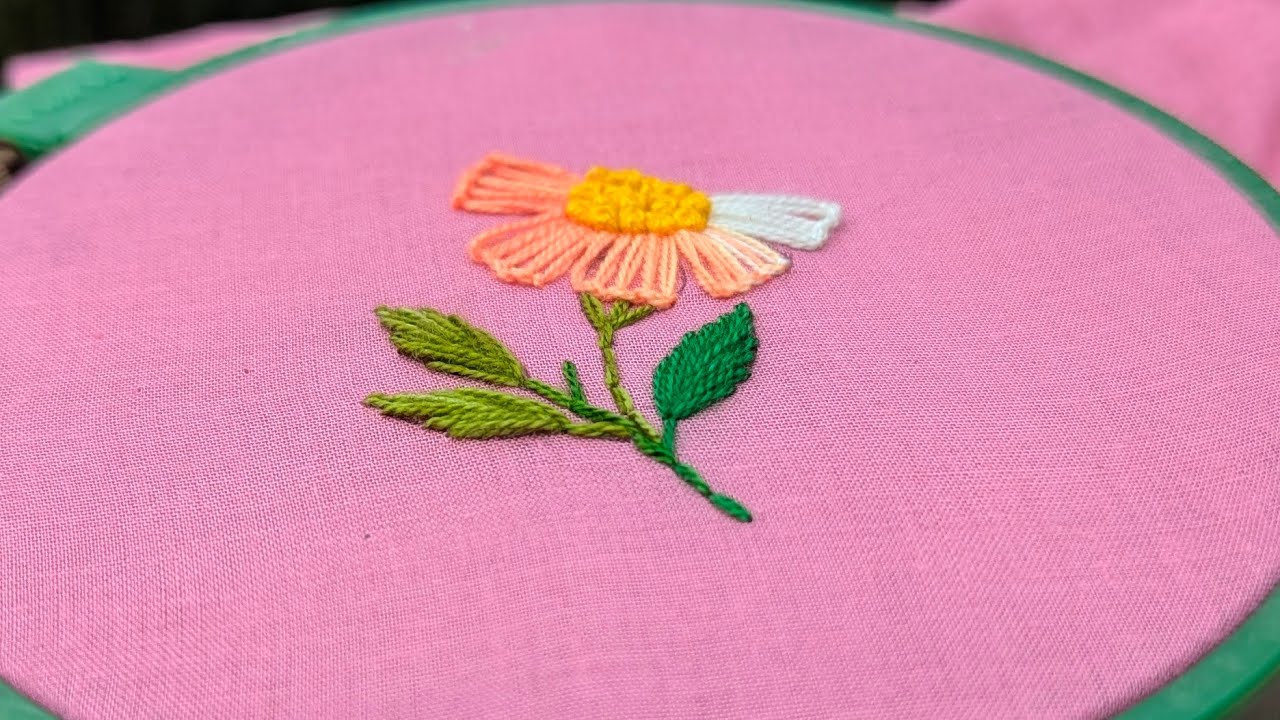So Beautiful Hand Embroidery Flower Tutorial / Hand Embroidery Stitched ...