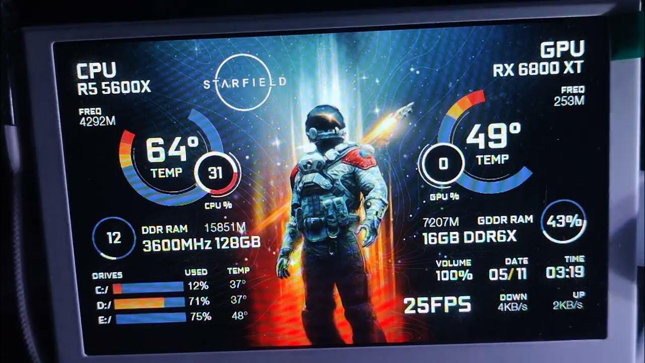 Turzx Turing Smart Screen 5.5 Inch Starfield Theme With Video ...