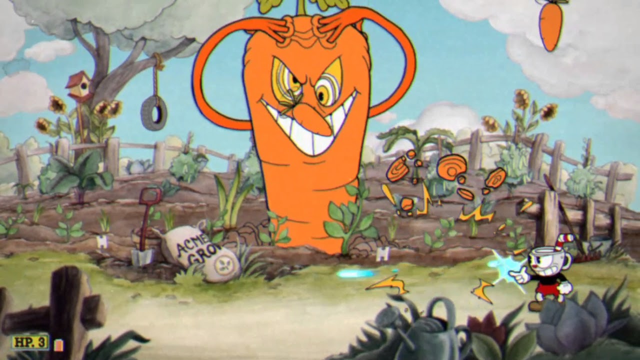 Cuphead Gameplay - The Root Pack in BOTANIC PANIC - difficulty Regular ...
