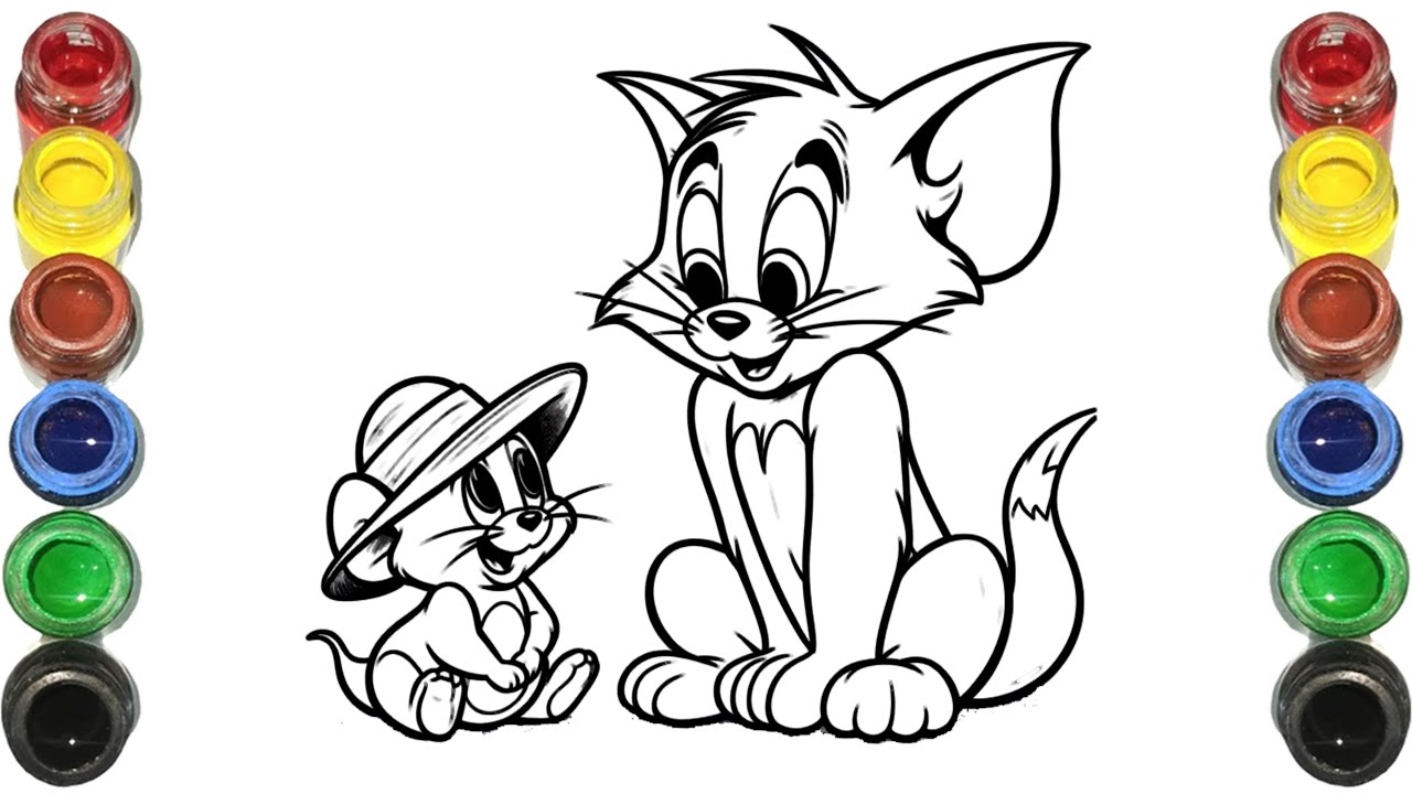 Colorful Tom & Jerry Drawing for kids, Painting & Coloring for kids ...