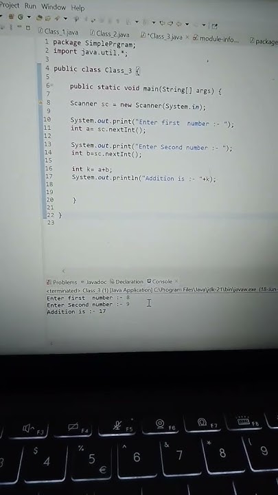 Getting Input From User And Perform Addition Javaprogramming Javatutorial Learning Coding