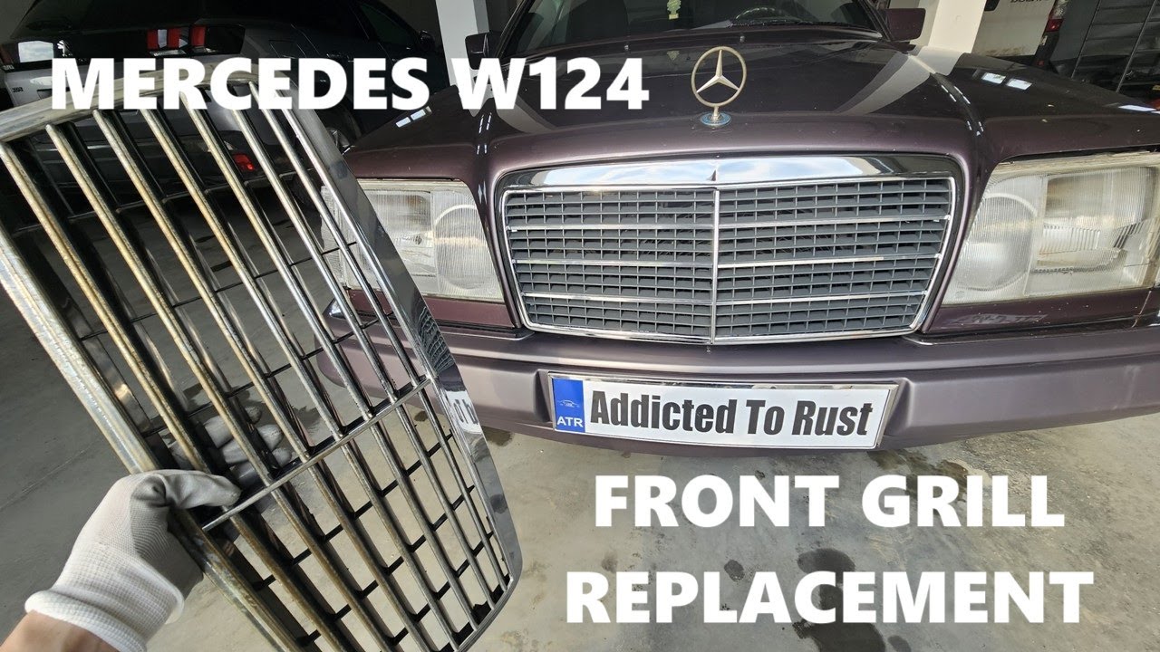 How to: Replace Front Grill on Mercedes W124 E model - YouTube
