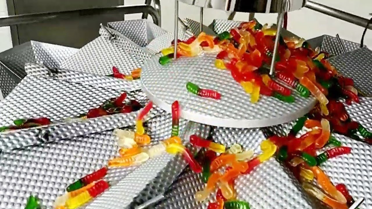 Gummy bear packaging machine candy bagging equipment with multihead ...