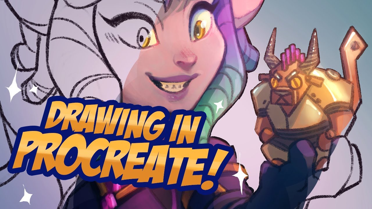 Drawing my gw2 character Tezla on Procreate - YouTube