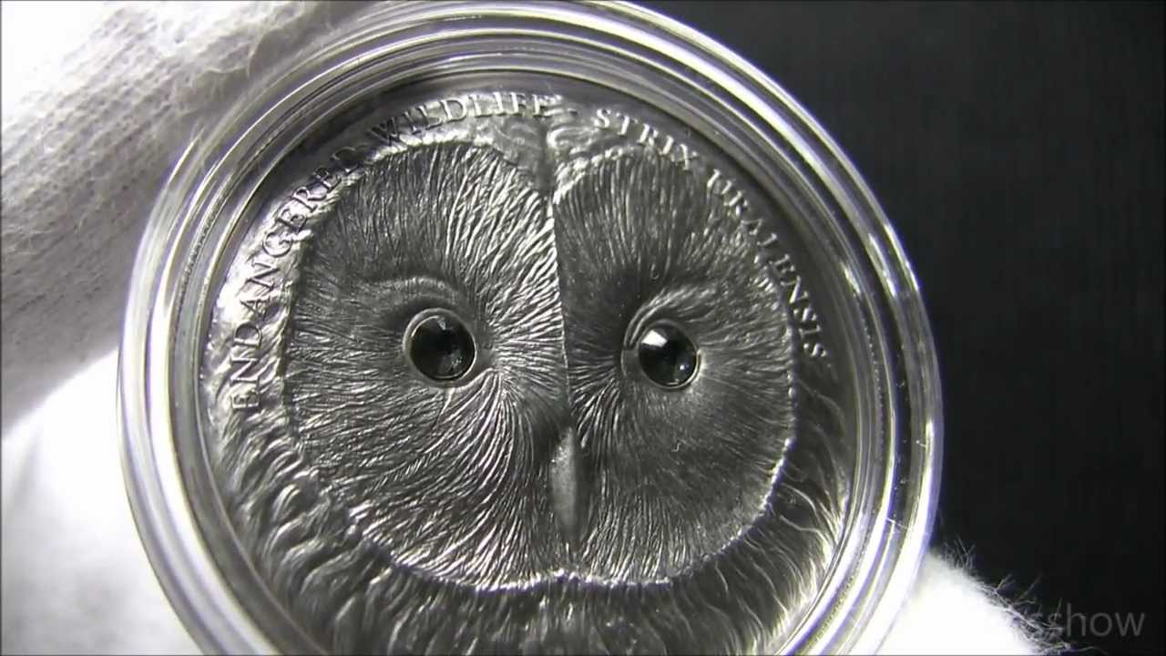 2011 Ural Owl - Strix Uralensis Mongolia 500 Togrog Antique finish .999 ...