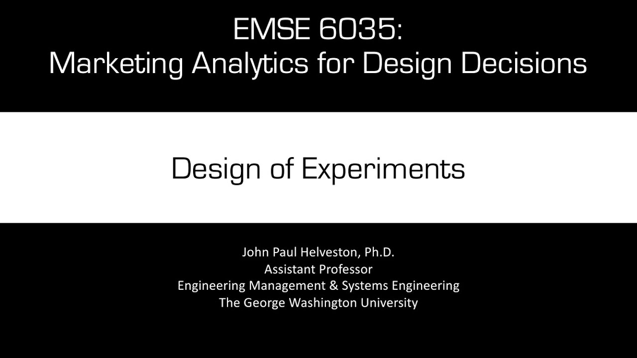 Design of Experiments - YouTube