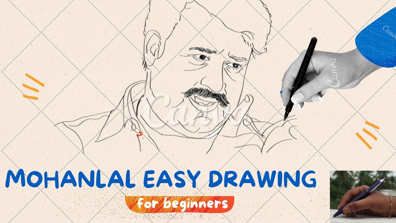 Mohanlal drawing | how to draw Mohanlal | easy and simple drawing | # ...